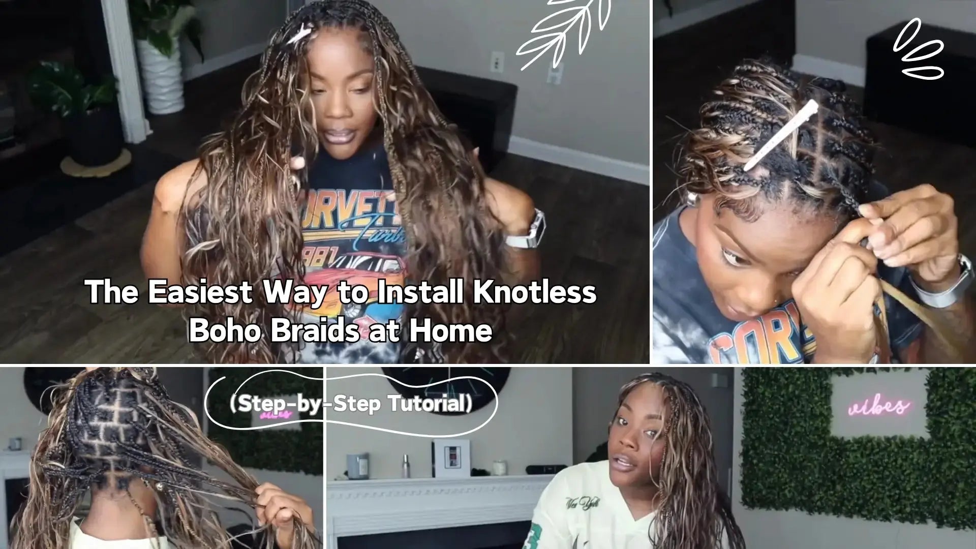 The Easiest Way to Install Knotless Boho Braids at Home – Eayonhair