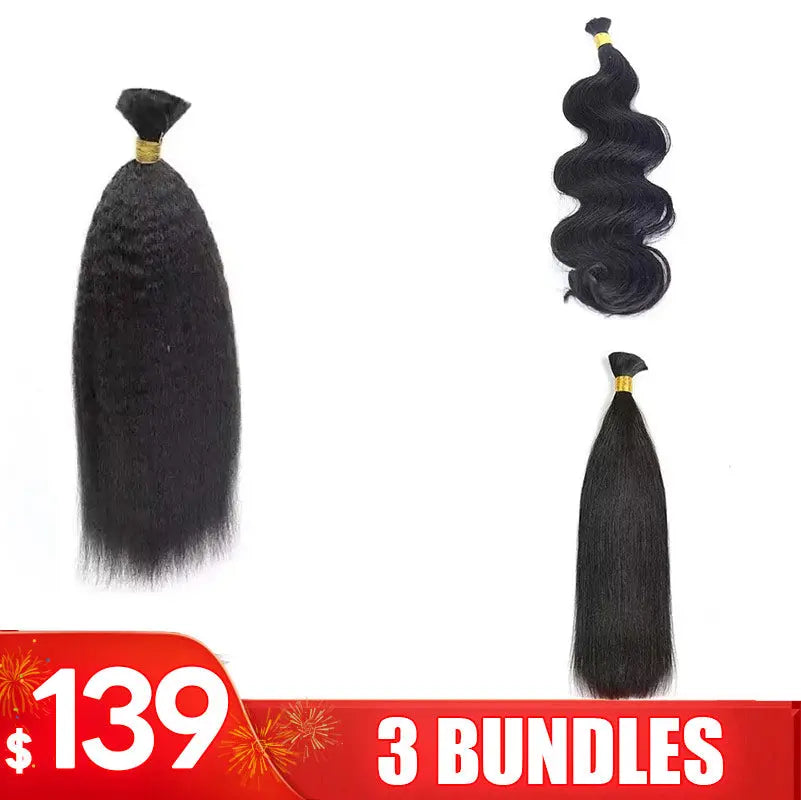 From $139 = 3 Bundles Kinky Straight & Body Wave & Silk Straight Human ...